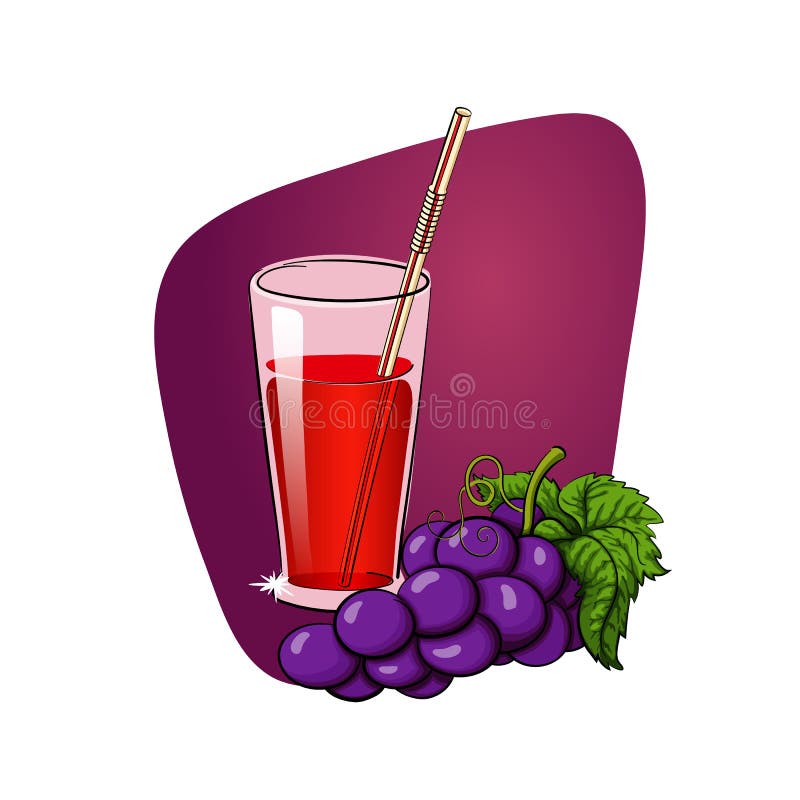 Verre de jus de raisins illustration de vecteur. Illustration du froid ...