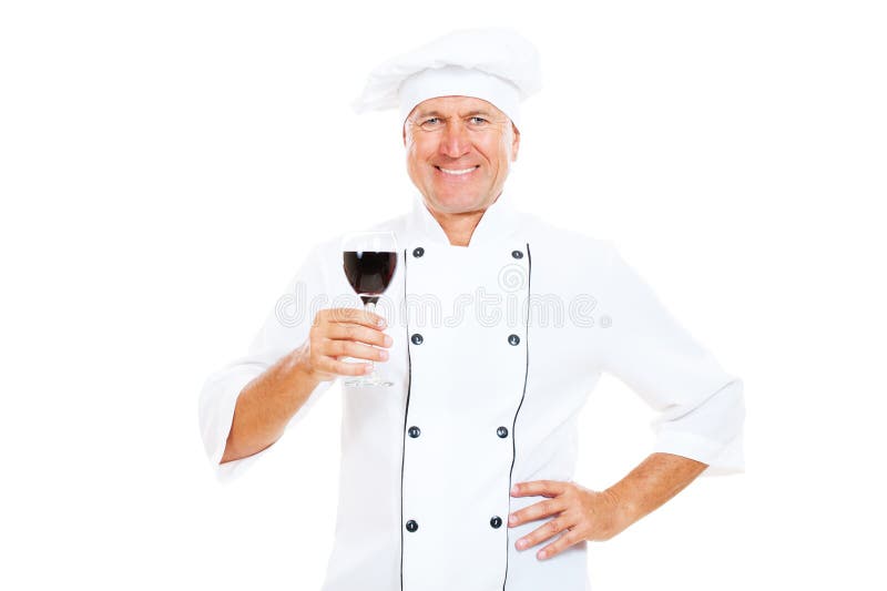Glace Souriante De Fixation De Chef De Vin Image stock - Image du ...