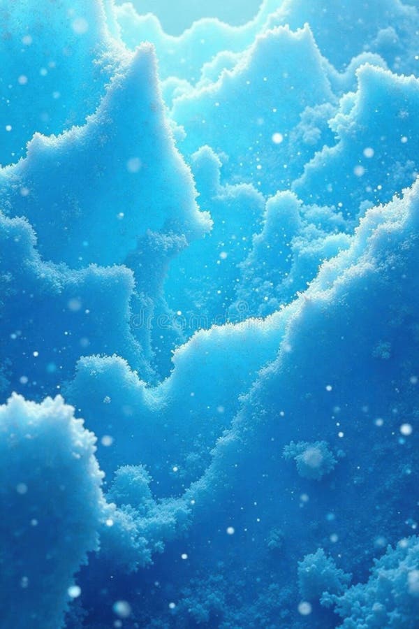 Glacial Blue Ice Texture with Scattered Frost Flakes , Geometric, Ice ...