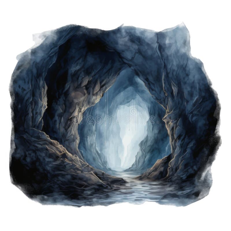 A Glacial Cave Entrance with Icy Water Stock Photo - Illustration of ...