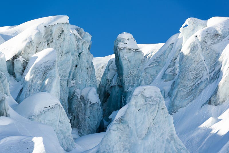 Glacial Crevasse and Ice Structure Stock Image - Image of clear ...