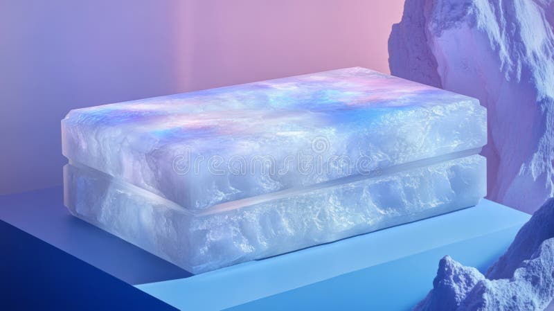 Glacial Ice Block Display Platform Scene Stock Illustration ...