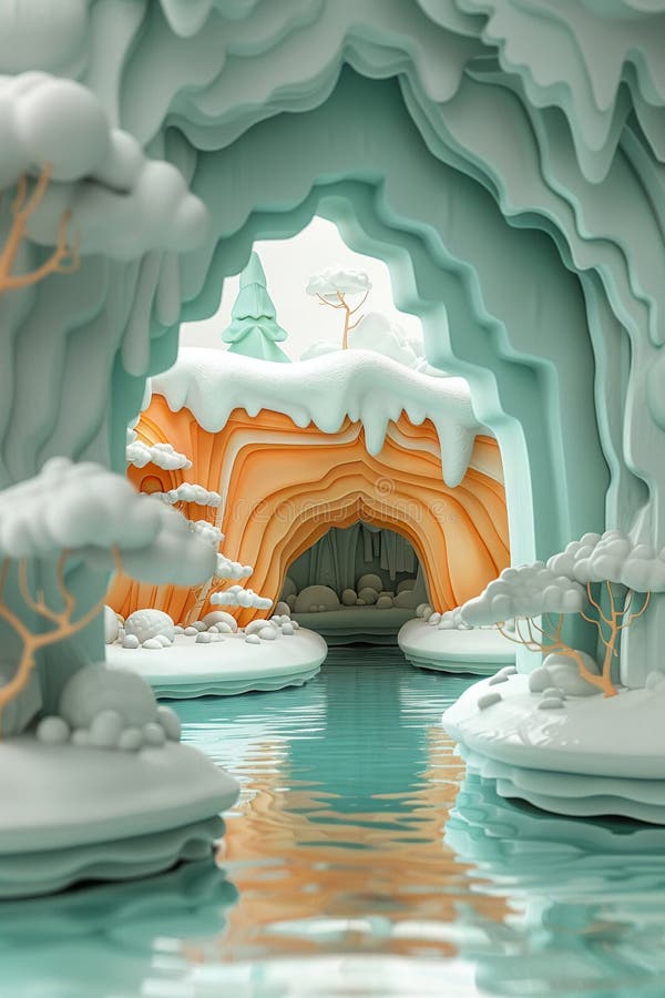 Glacial Ice Forms Symmetrical Patterns Around a Renaissance Sculpture ...