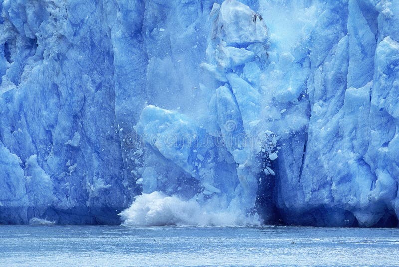 Glacier in Alaska, Piece of Ice Falling into Ocean, Symbol for the ...