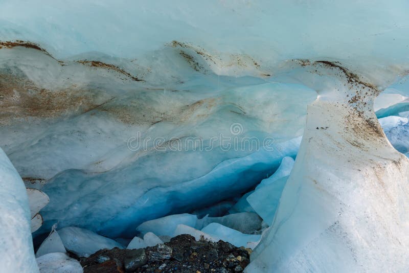Glacier Close Up. Blue Ice in Mountains. Ice Cold Texture Stock Image ...