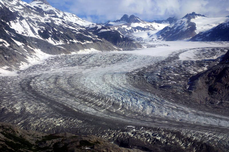 Glacier Flow stock photo. Image of aerial, lake, mountain - 1442502