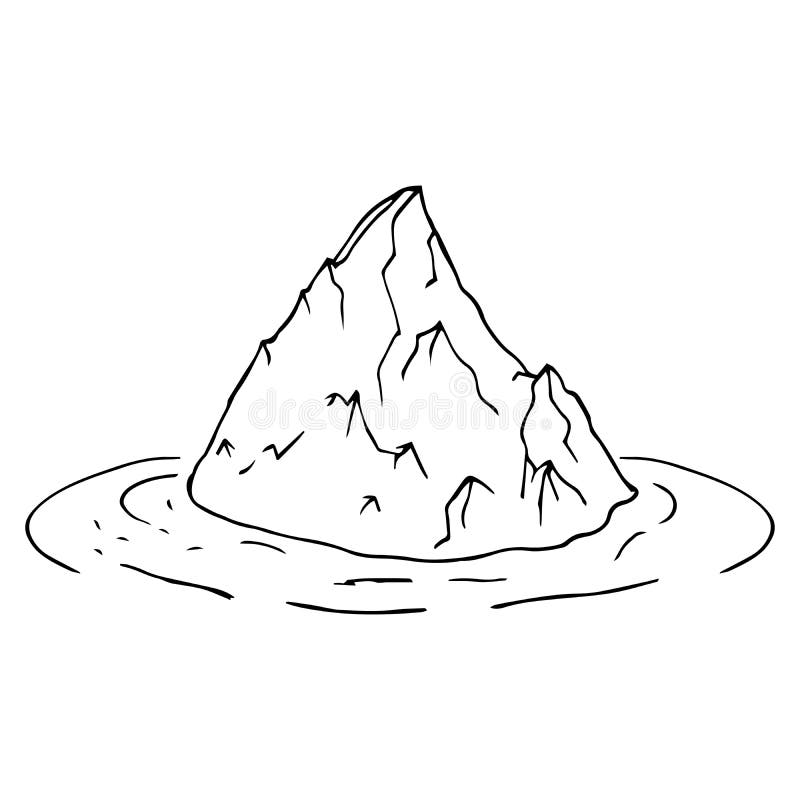 Vector of an Iceberg. Glacier Hand Drawn. Melting Iceberg. Concept of ...