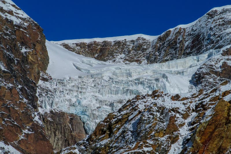 Glacier Ice in Himalaya Mountains Stock Image - Image of cliff, camp ...