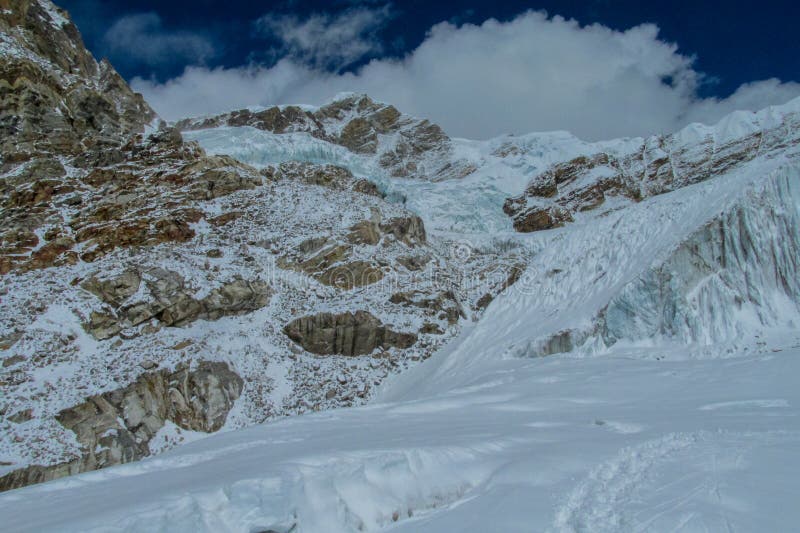 Glacier Ice in Himalaya Mountains Stock Photo - Image of glacier, nepal ...