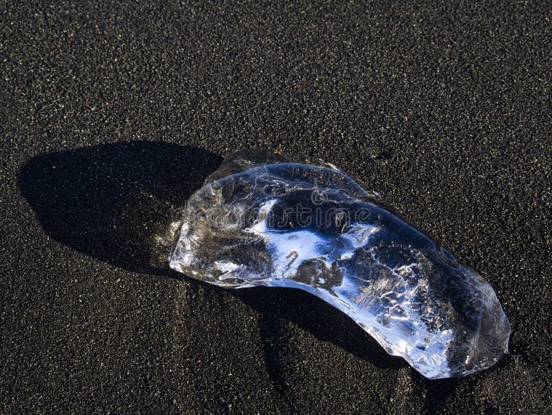 Glacier Ice on the Sand at Diamond Beach Stock Photo - Image of crystal ...