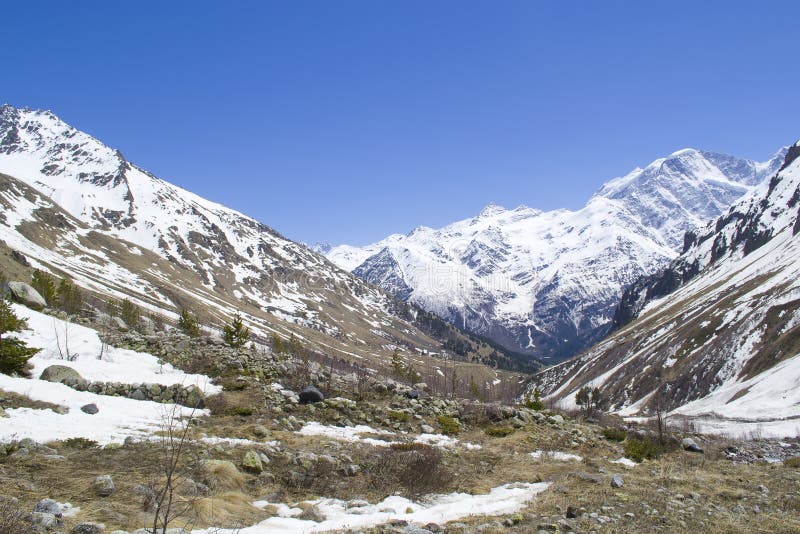 Glacier Seven and Mount Cheget Stock Photo - Image of capped, rest ...