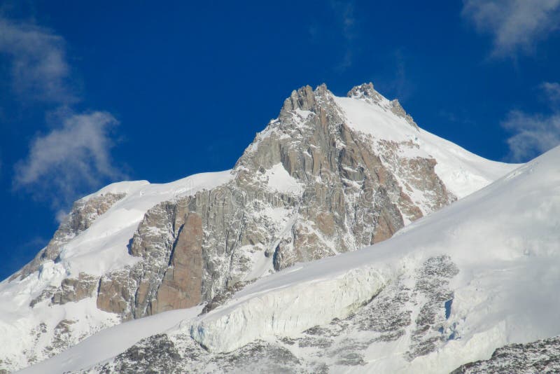 Glacier and Summit in Chamonix Valley, Alps Stock Photo - Image of ...