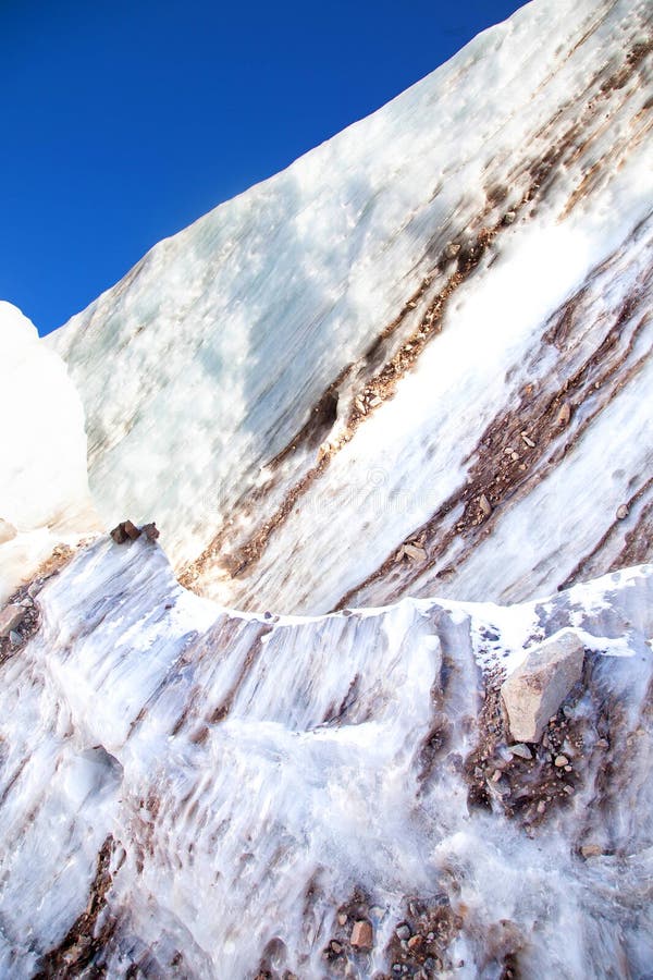 Glacier Wall with Ice Patterns Stock Photo - Image of amazing, blue ...