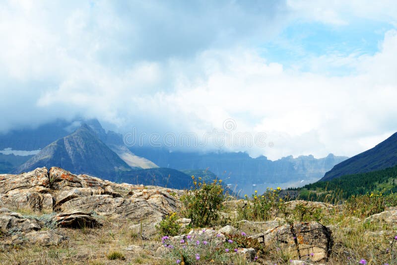 Glaciers and Cliffs in Glacier National Park. Stock Image - Image of ...