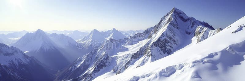 Glaciers and Snow at the Summit of a Massive Mountain, High Altitude ...
