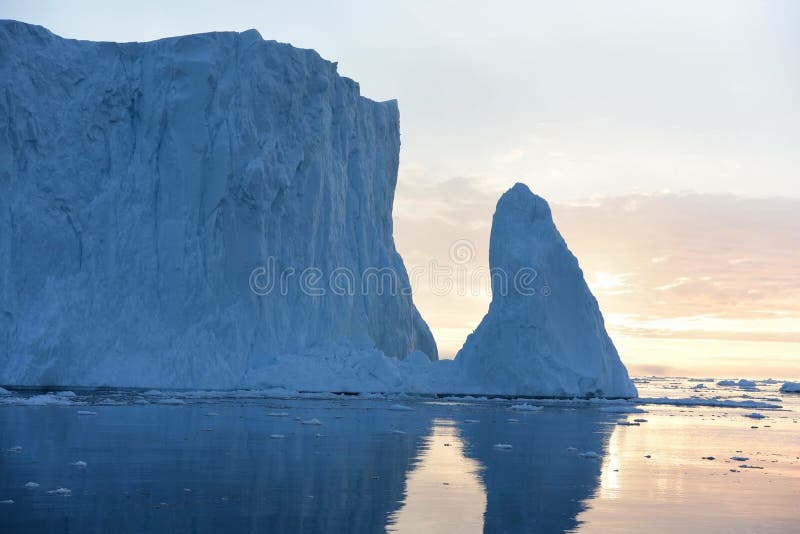 Glaciers at Sunset and Shadows Stock Photo - Image of shadows, glaciers ...