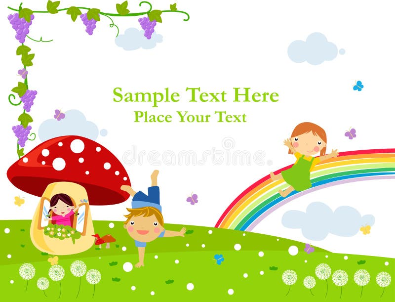 Glad Kids Playing. Happy Childhood Stock Vector - Illustration of ...