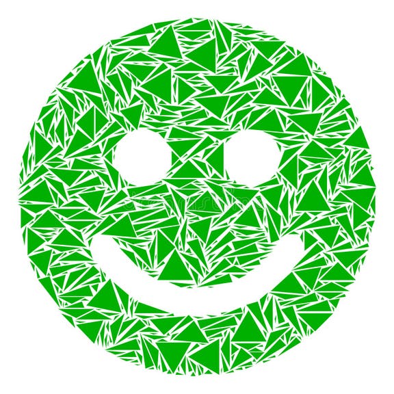 Glad Smile Mosaic of Triangles Stock Vector - Illustration of facial ...