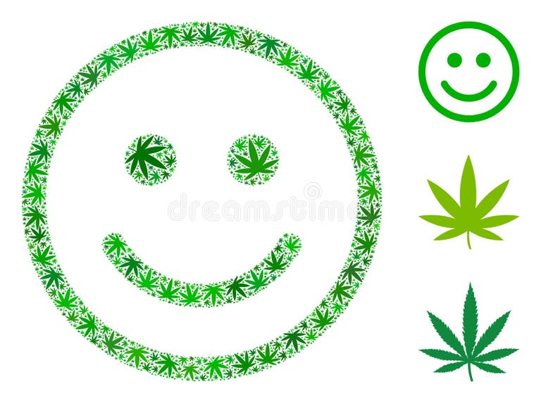 Glad Smiley Mosaic Do Cannabis Ilustração do Vetor - Ilustração de ...