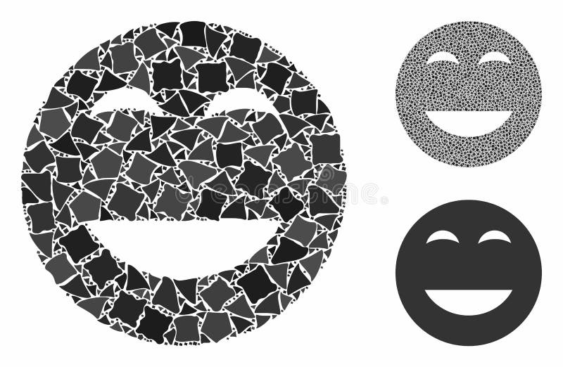 Glad Smiley Mosaic Icon of Rugged Elements Stock Illustration ...