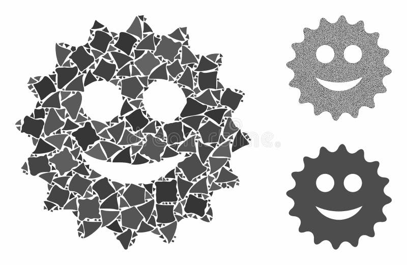 Glad Sticker Composition Icon of Rough Pieces Stock Vector ...