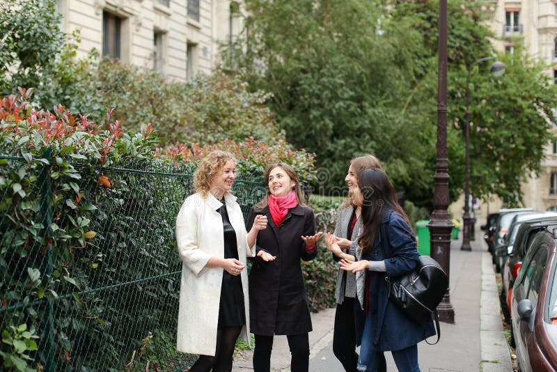 Gladden European Students Walking after Classes in and Smiling Stock ...