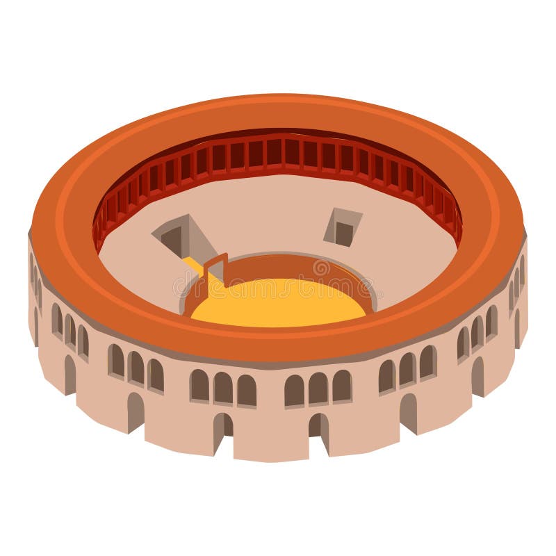 Gladiator Arena Icon, Isometric Style Stock Vector - Illustration of ...