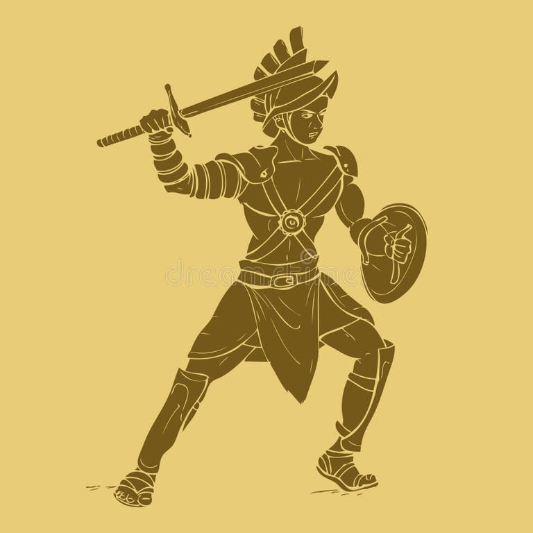 Gladiator stock vector. Illustration of savage, male - 31339862