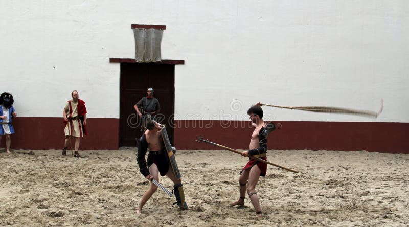 Gladiator fight editorial photo. Image of historic, archeon - 56851516