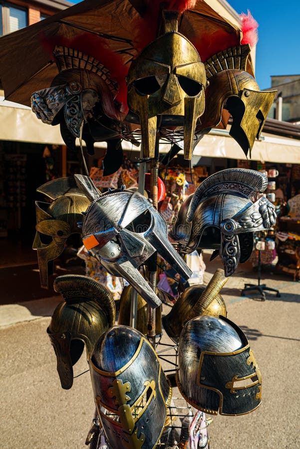 Gladiator Helmet Souvenirs editorial stock photo. Image of mythology ...