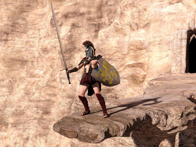 Female gladiator stock illustration. Illustration of helmet - 59476787