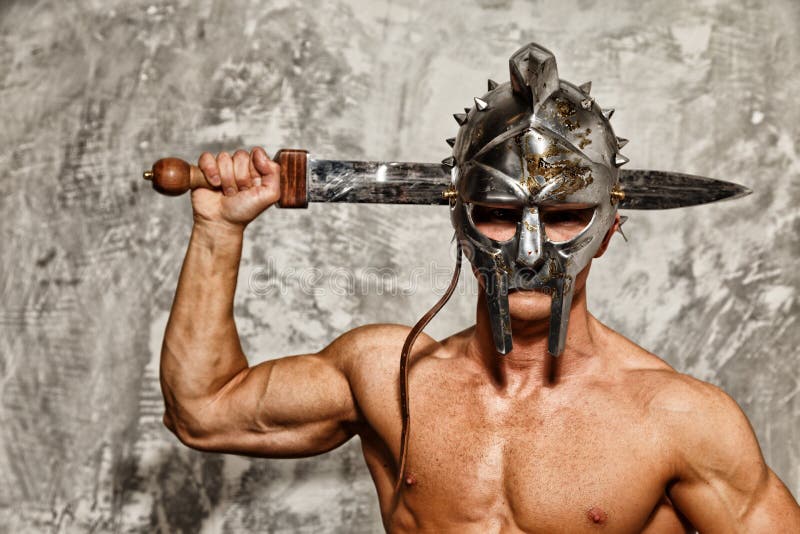 Gladiator with Muscular Body Stock Photo - Image of athlete, exercise ...