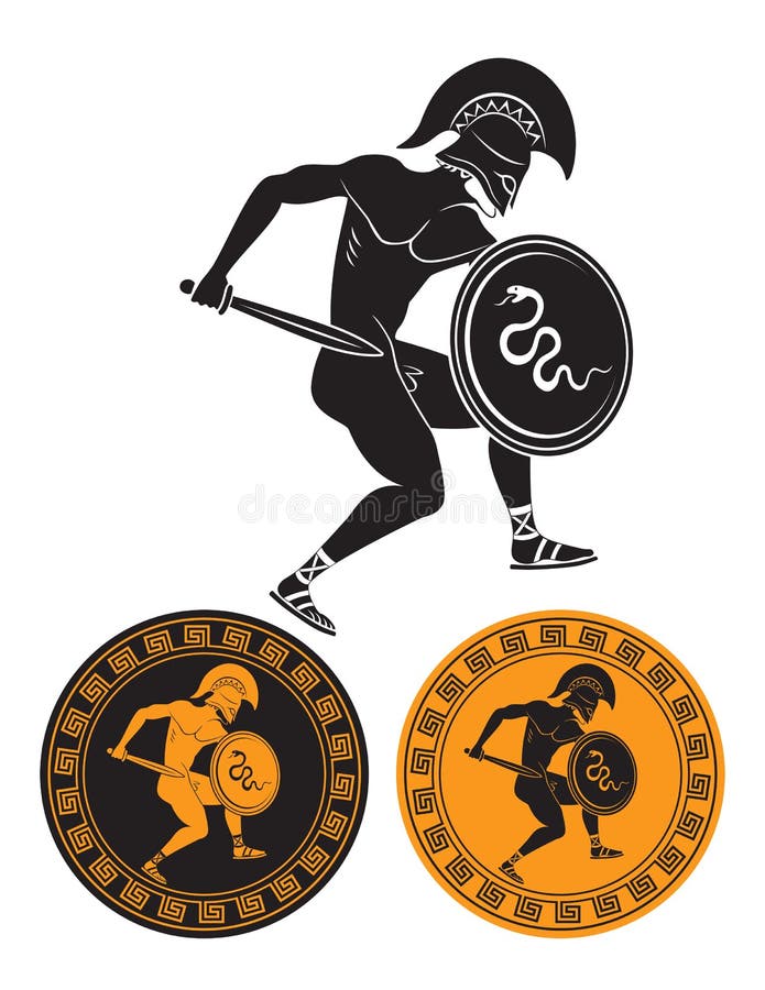 Roman Soldier or Gladiator with Sword and Shield Stock Illustration ...