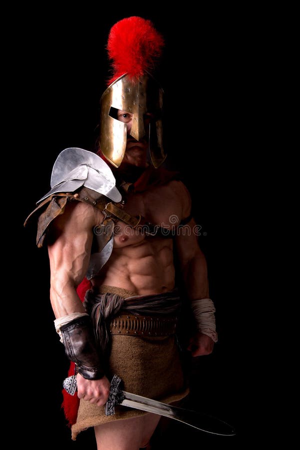 Gladiator posing isolated stock photo. Image of army - 95097738