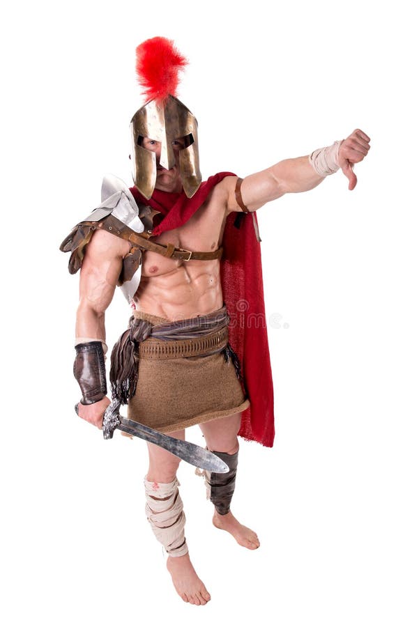 Gladiator posing isolated stock photo. Image of human - 95097928