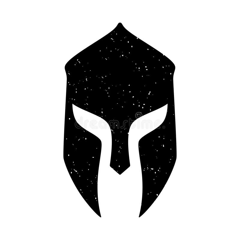 Gladiator Spartan Helmet Black Silhouette, Vector Logo Template Stock ...
