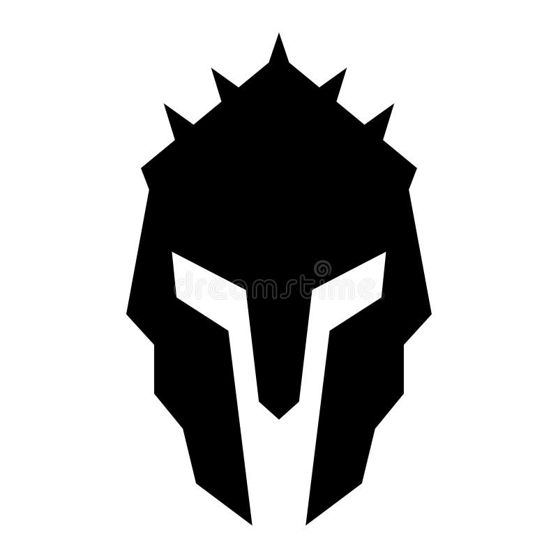 Gladiator Warrior Helmet Black Silhouette, Vector Logo Template Stock ...