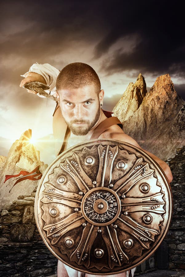 Gladiator s victory stock photo. Image of battle, power - 61598842