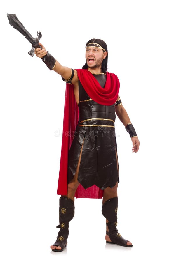 Gladiatore Che Posa Con La Spada Fotografia Stock - Immagine di antico ...