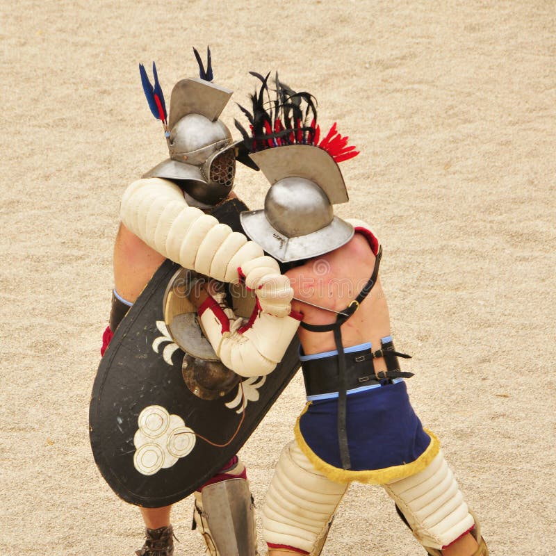Gladiators Fight in Amphitheater of Tarragona Editorial Stock Photo ...