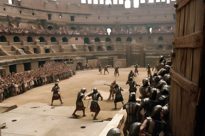 Gladiators Fighting for the Entertainment of the Masses in Ancient ...