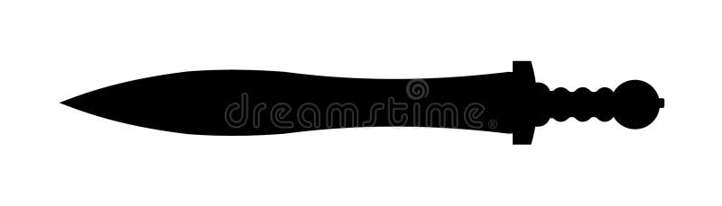 Gladius sword - silhouette stock vector. Illustration of vector - 348871356