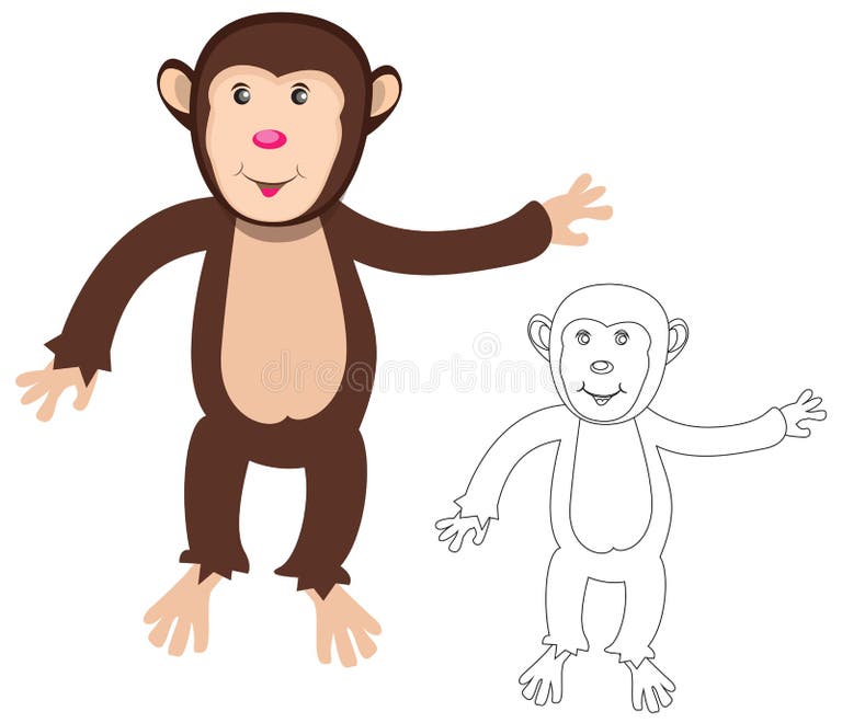 Gladlynt apa cartoon vektor illustrationer. Illustration av gulligt ...