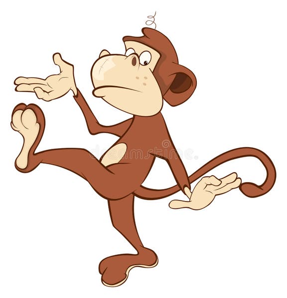 Glad apa. Tecknad film vektor illustrationer. Illustration av leksak ...