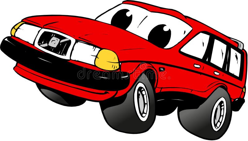 Cartoon Style Happy Volvo Car Stock Vector - Illustration of leap ...