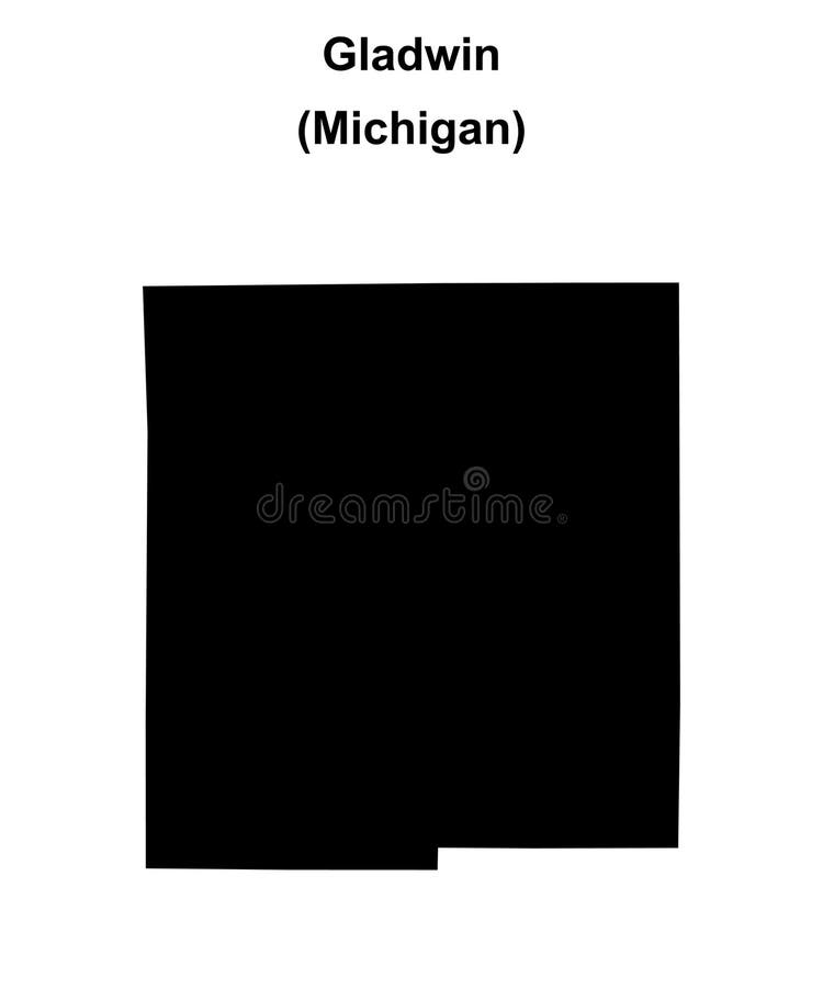 Gladwin outline map stock vector. Illustration of michigan - 361607422