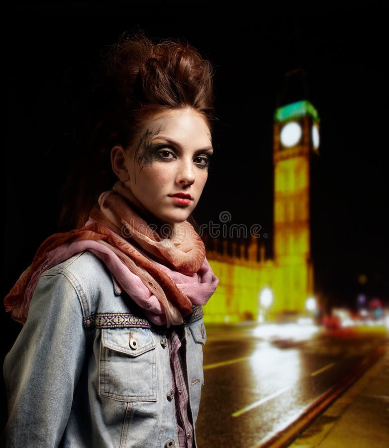 Glam punk girl stock photo. Image of emotion, culture - 14135110