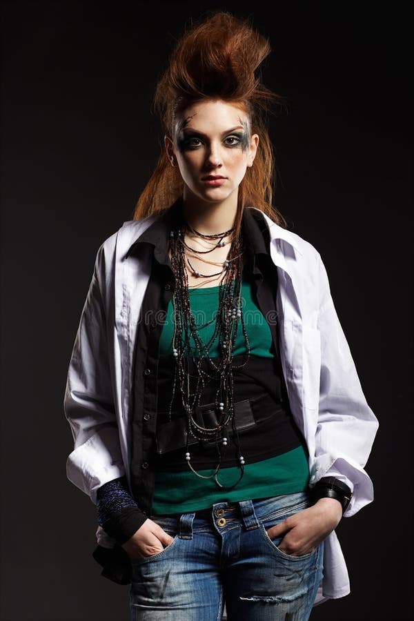 Glam punk girl stock photo. Image of girl, female, face - 14135144
