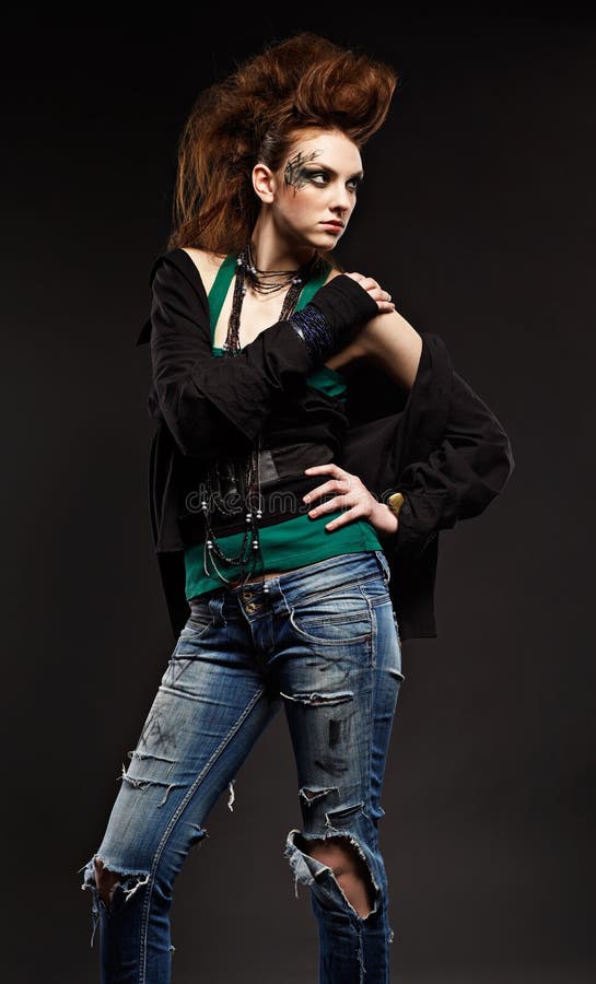 Glam punk girl stock photo. Image of punk, people, sensuality - 14135264