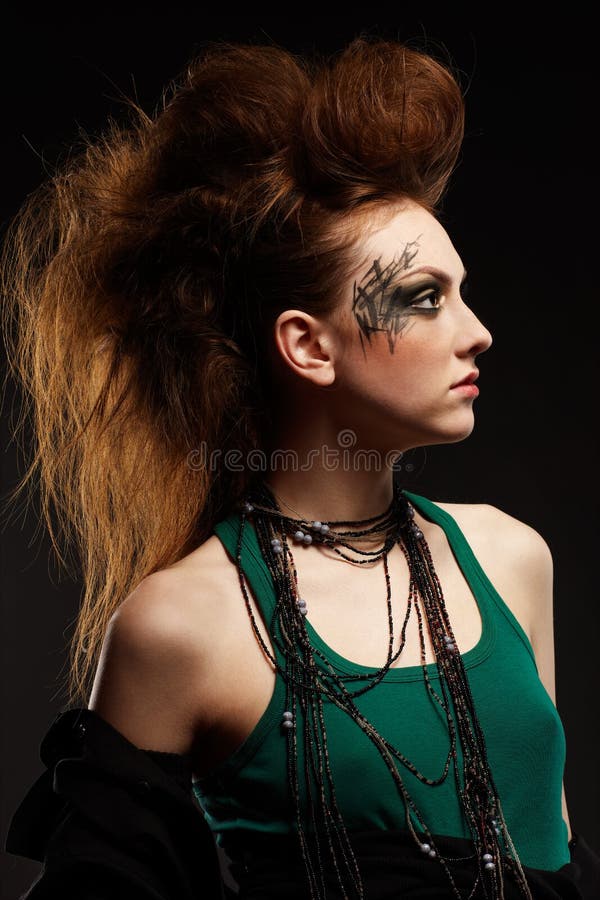 Glam punk girl stock photo. Image of rock, sensuality - 14135308